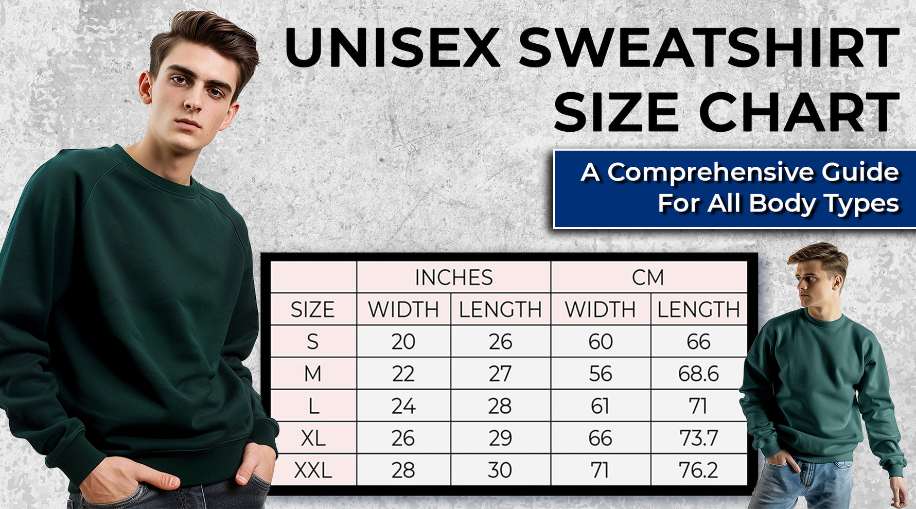 Unisex Sweatshirt Size Chart: A Comprehensive Guide